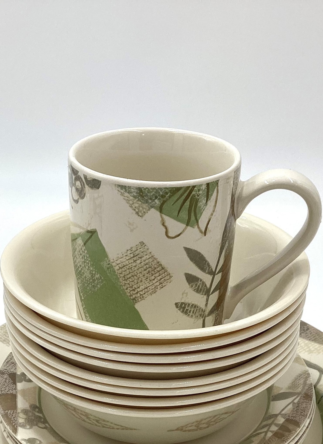 Vintage Corelle Leaves Cereal Bowls and Mug Dishes Vintage Cabin Decor ...