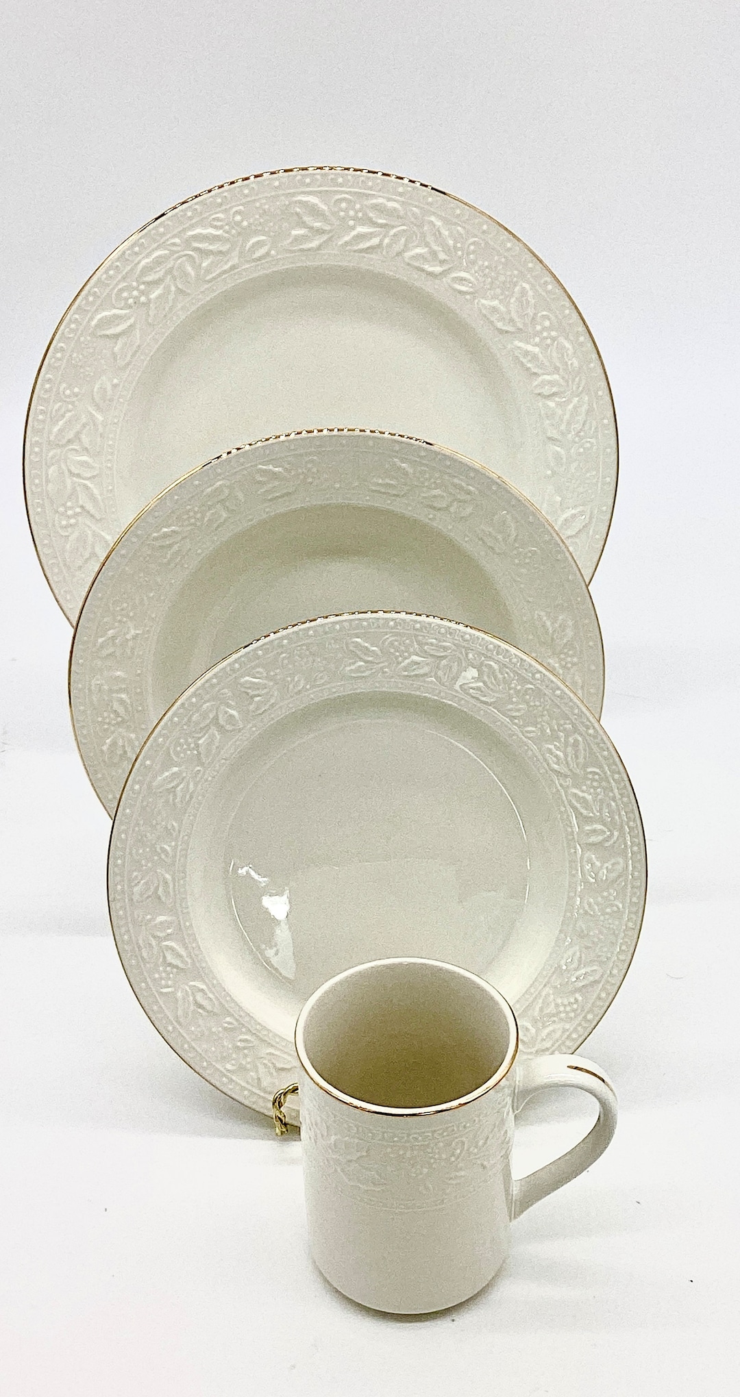 Libby Holiday Garland Dish Replacement Vintage Table Décor Elegant Tableware Rimmed Soup Bowl ...