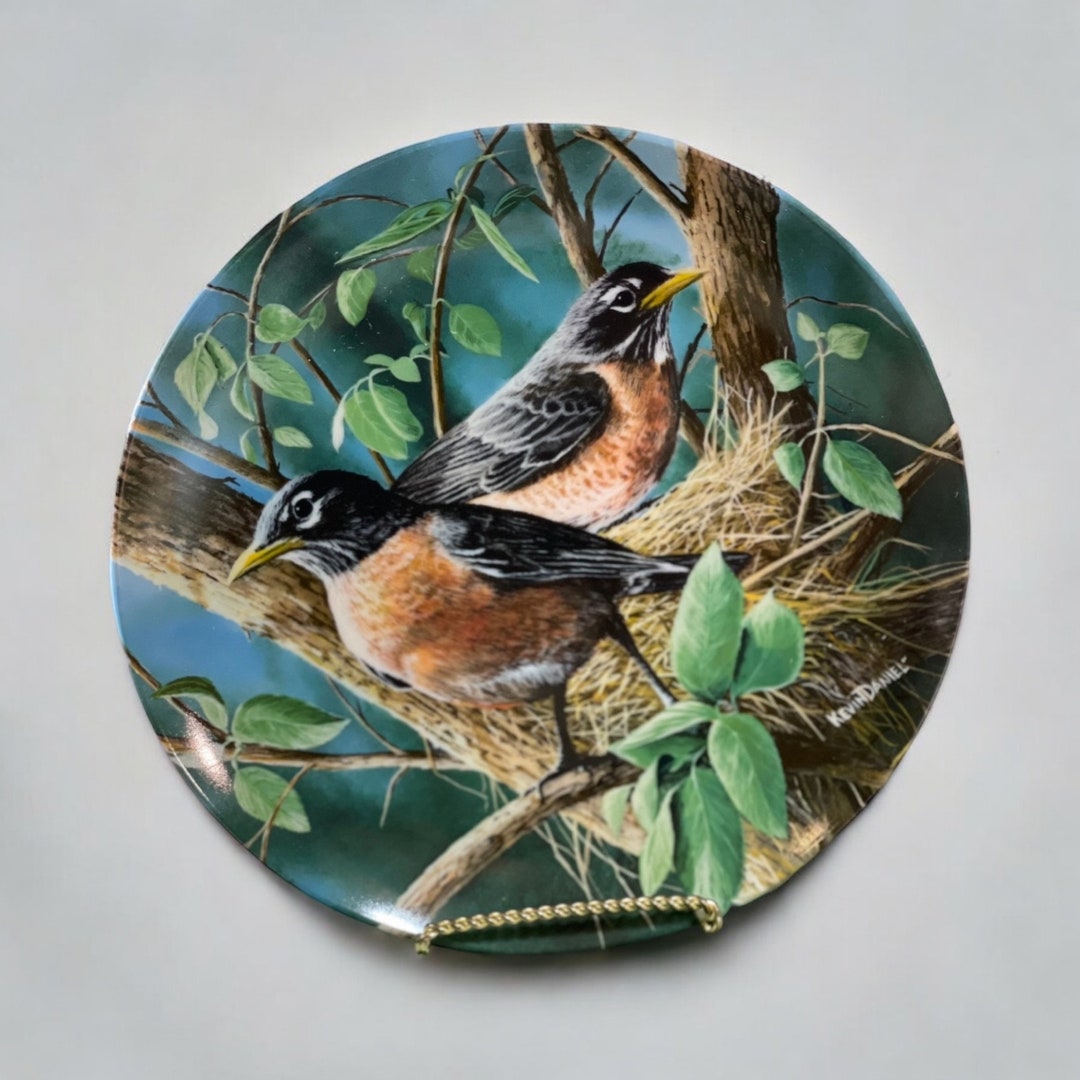 Decorative Bird Plate for Collector 1986 the Robin Bird Plate by Kevin ...