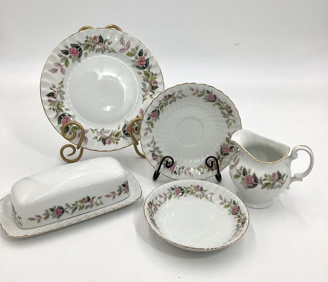 Regency Rose Dish Creative Fine China Gold Trim Pink Rose Dish ...