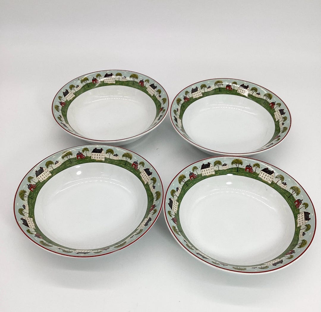 Set of 4 Bowl Farmhouse Soup Bowls Vintage Bowls Farmhouse Dishes ...