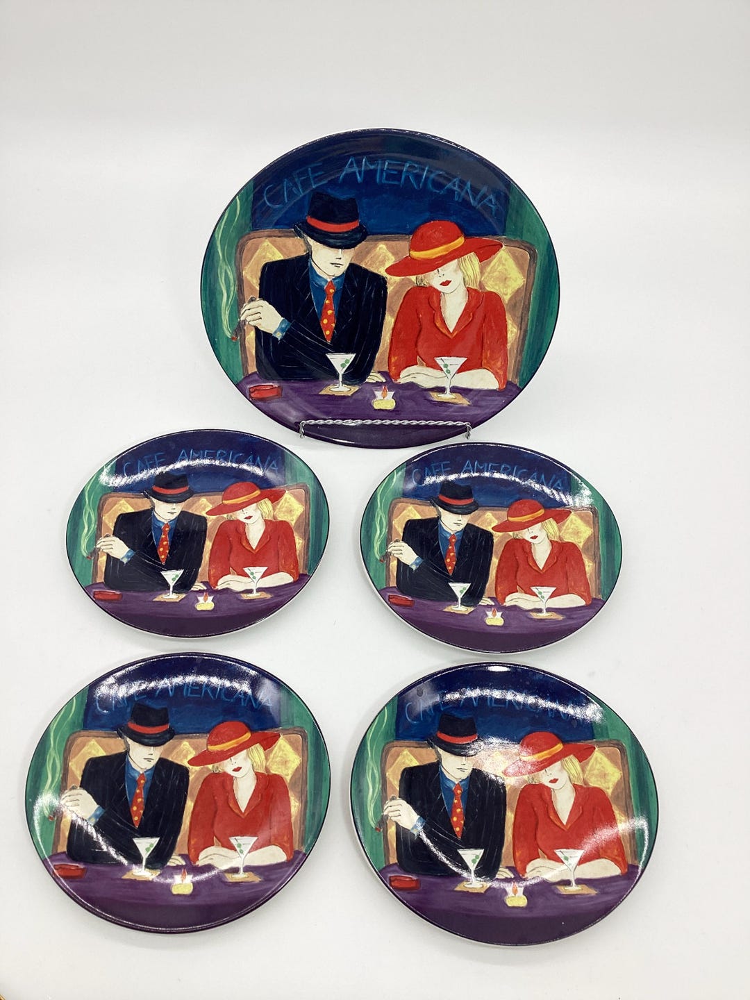 Cafe Americana Vintage Dessert Plates and Platter Set by Sango (D.6 ...
