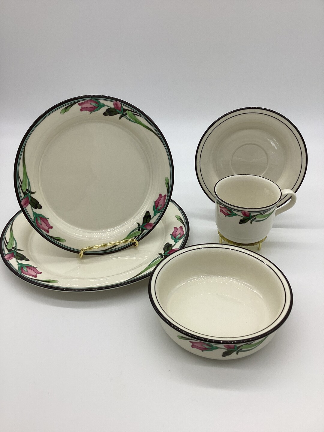 Lenox Midnight Blossom Chinastone Dinnerware, Pink Roses, Replacement ...