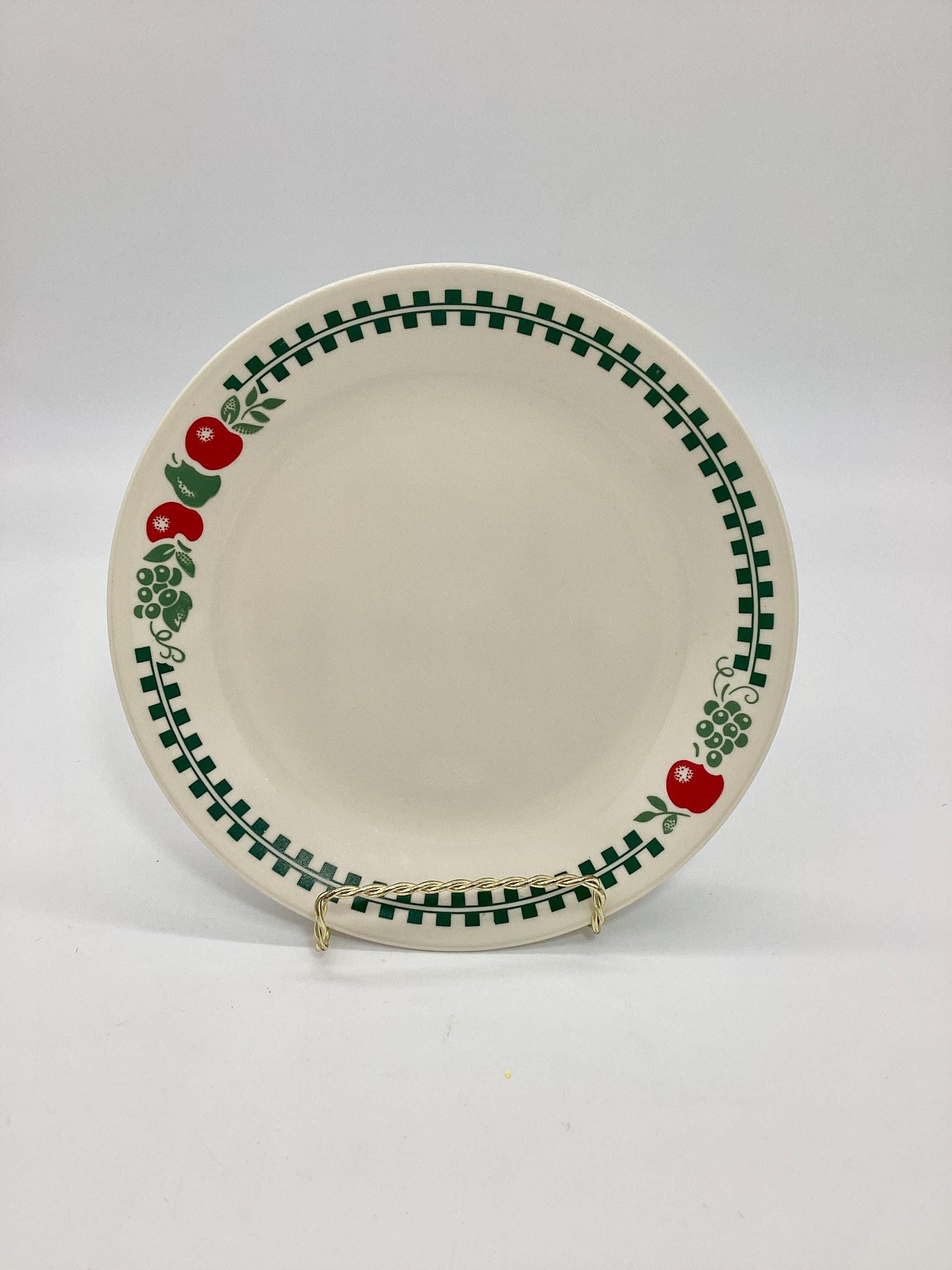 Vintage Corelle Farm Fresh Plate: Apple Checkered Rim Dinnerware (W.8 ...
