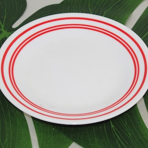 Corelle Classic Cafe Red Patterns-red Bands and Trims Dinner Plate ...