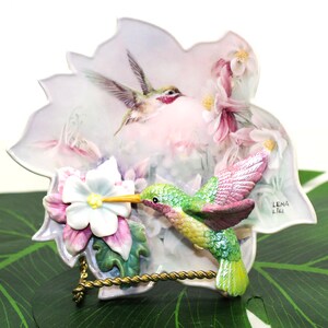Set of 4 Plates Hummingbirds 3D Plates by Lena Liu Bird Lovers ...