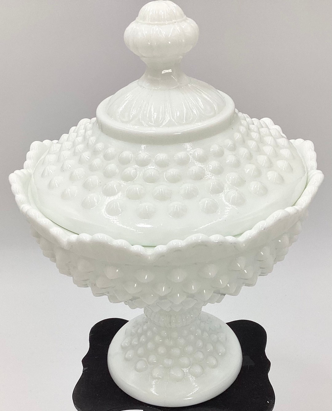 Gorgeous RARE Ainsley Fenton Hobnail White Milk Glass Compote Candy ...