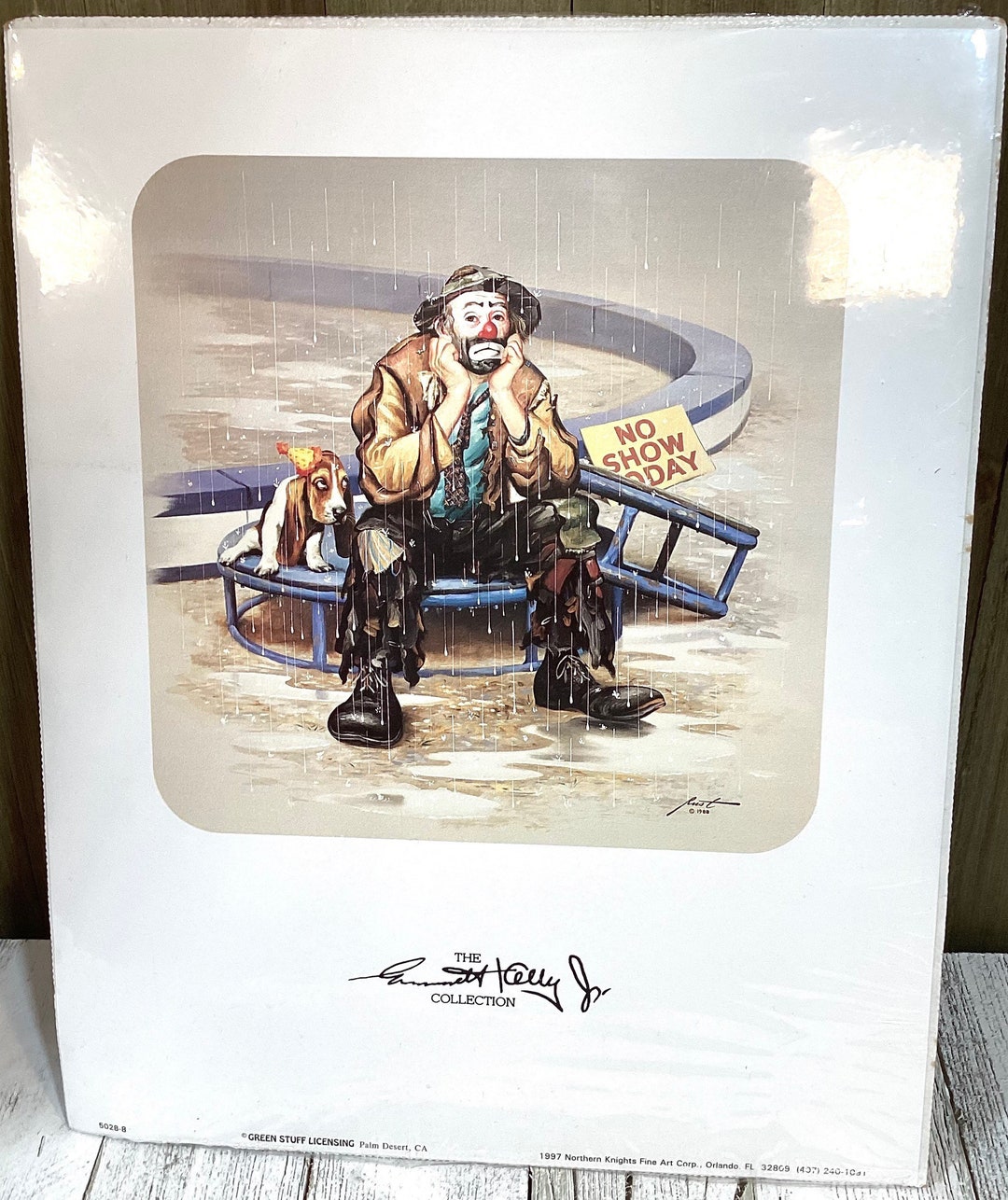 Vintage Emmett Kelly Jr Collection Print Green Stuff Licensing Clown ...