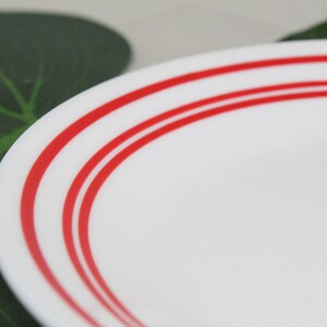 Corelle Classic Cafe Red Patterns-red Bands and Trims Dinner Plate ...