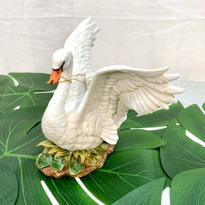 Made in Mexico Masterpiece Porcelain Swan by Homco 1987 W - Etsy