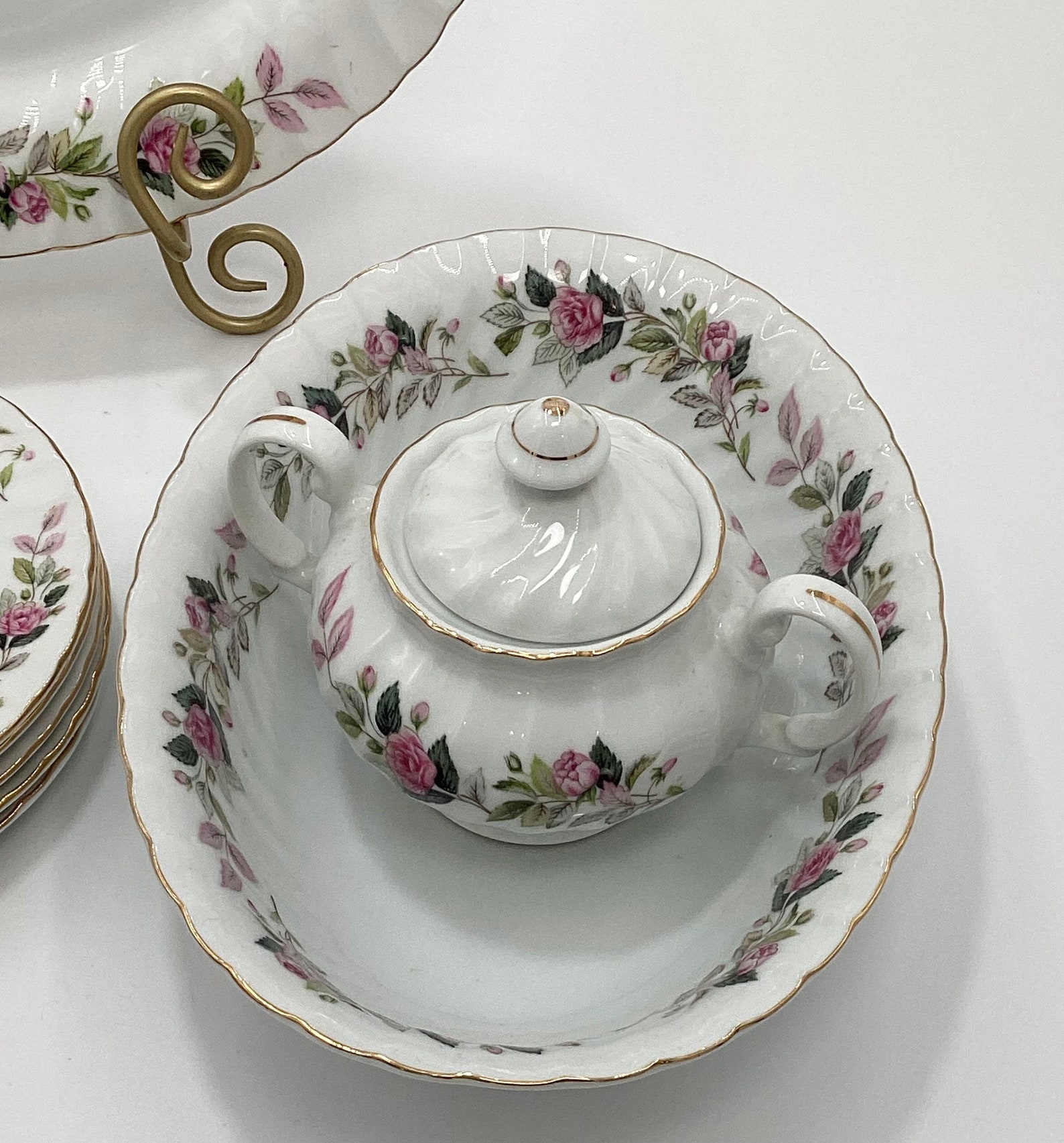 Regency Rose China: Gold-trimmed Serving Dish, Fine China Replacement ...