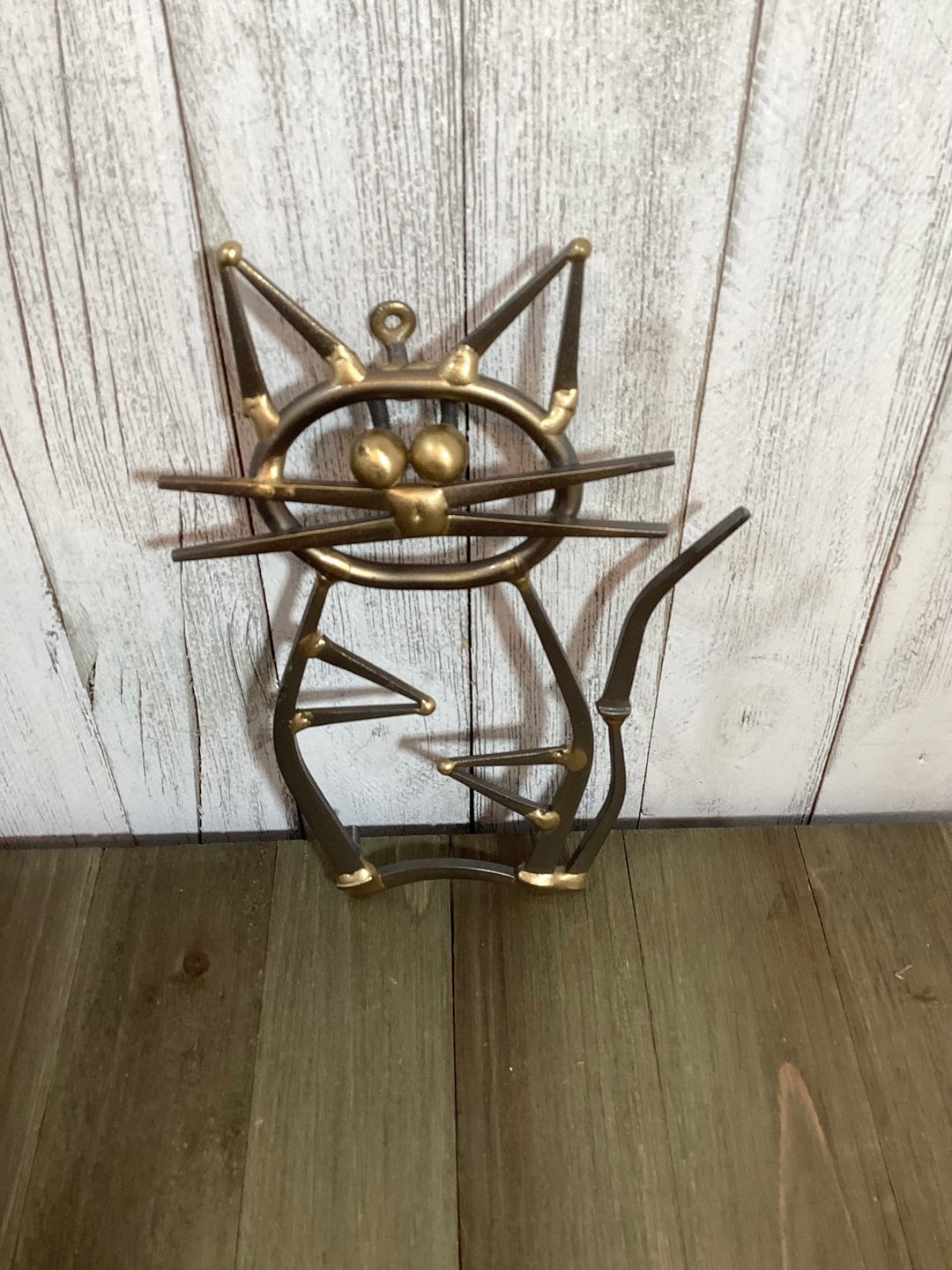 Ron Schmidt Sculpture Metal Cat Trivet Kitchen Decor Wall Unique ...