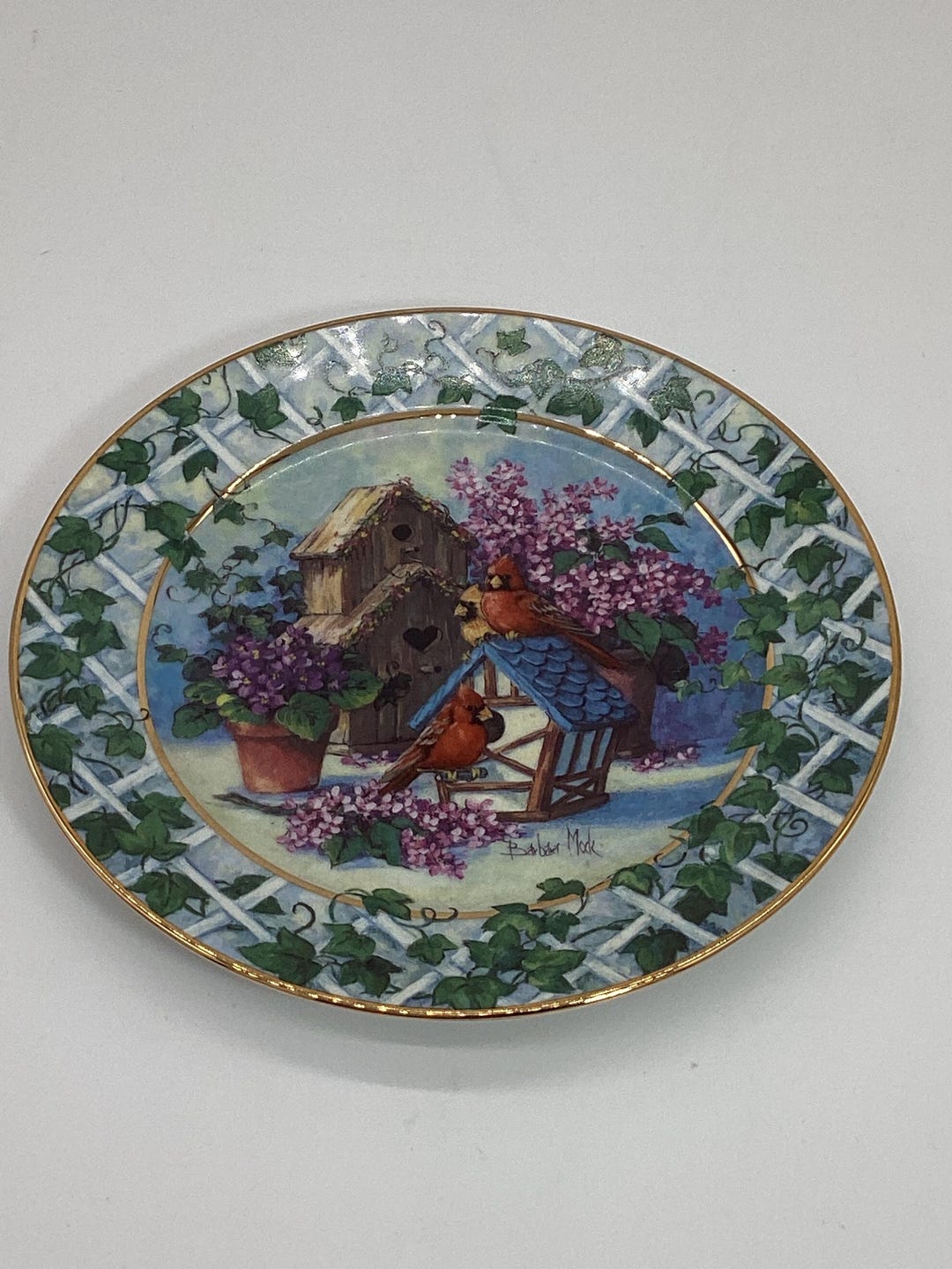 Decorative Plate Red Cardinal Plate Wall or Kitchen Hutch Decor Bird ...