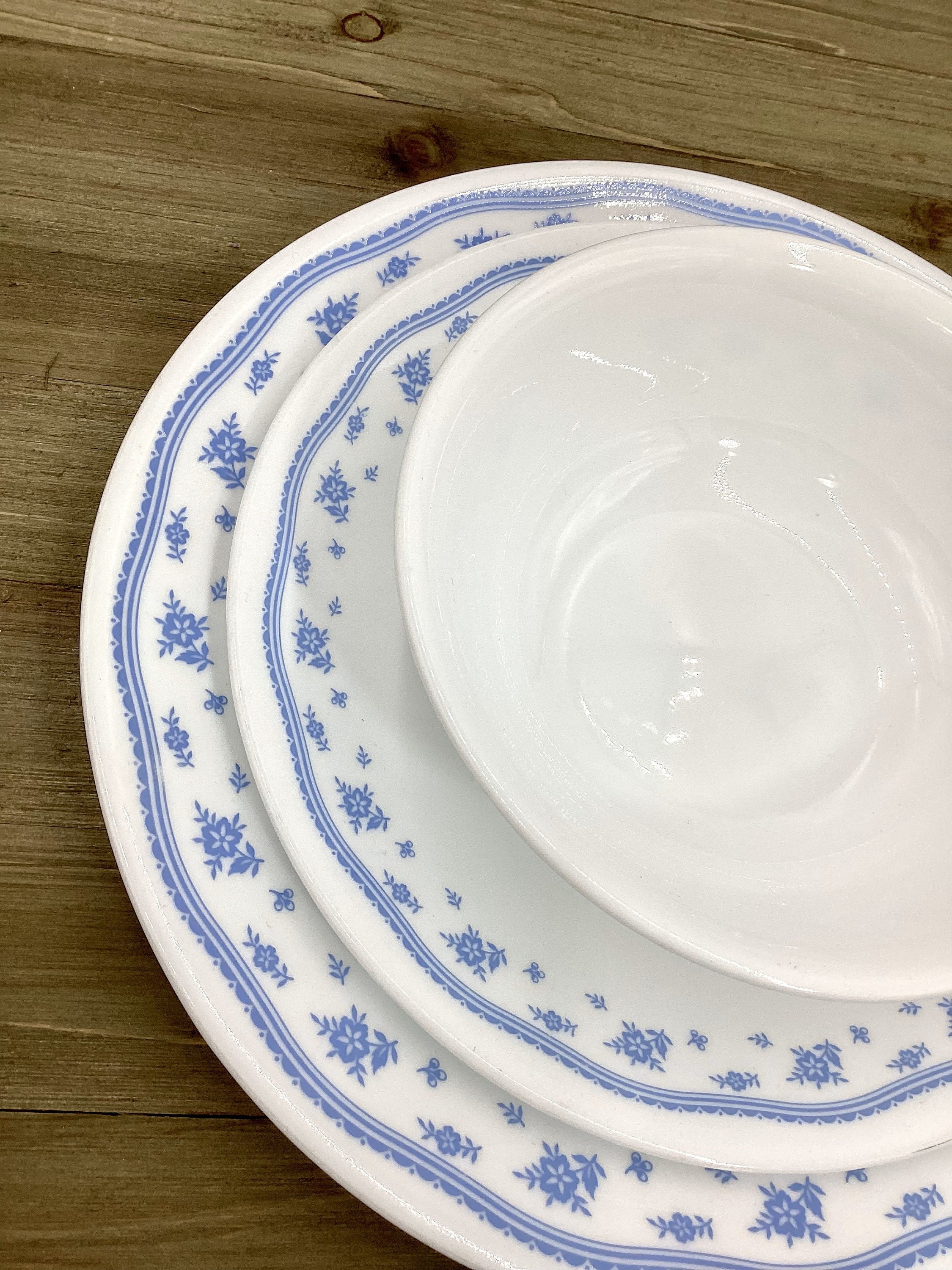 Vintage Corelle Morning Blue Dishes, Dainty Floral Dinnerware (D4-13 ...