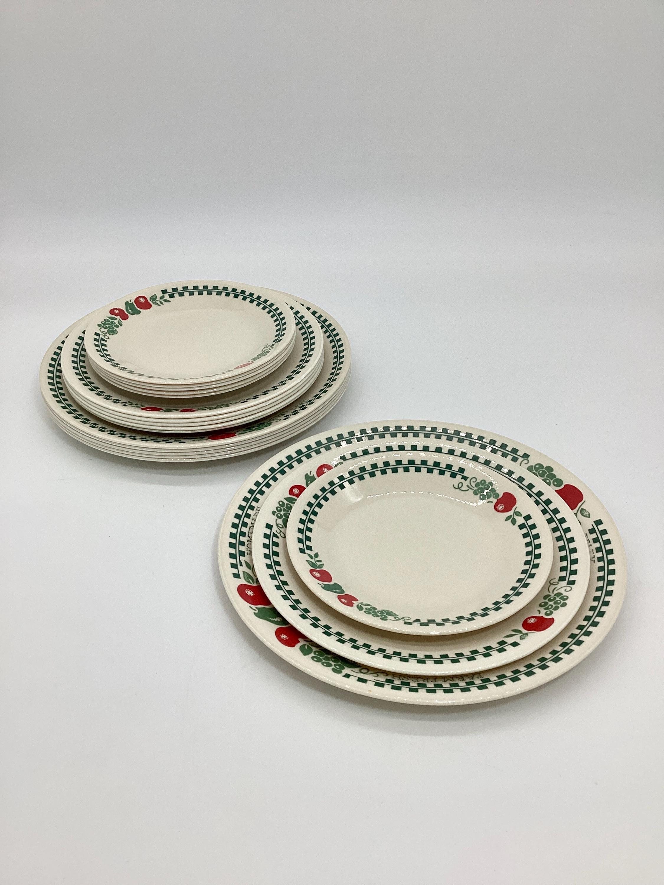 Vintage Corelle Farm Fresh Plate: Apple Checkered Rim Dinnerware (W.8 ...