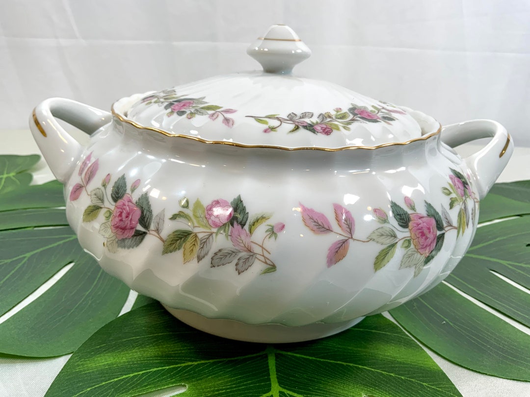 Regency Rose Casserole With Lid Creative Elegant Dish Tablescape Fine ...