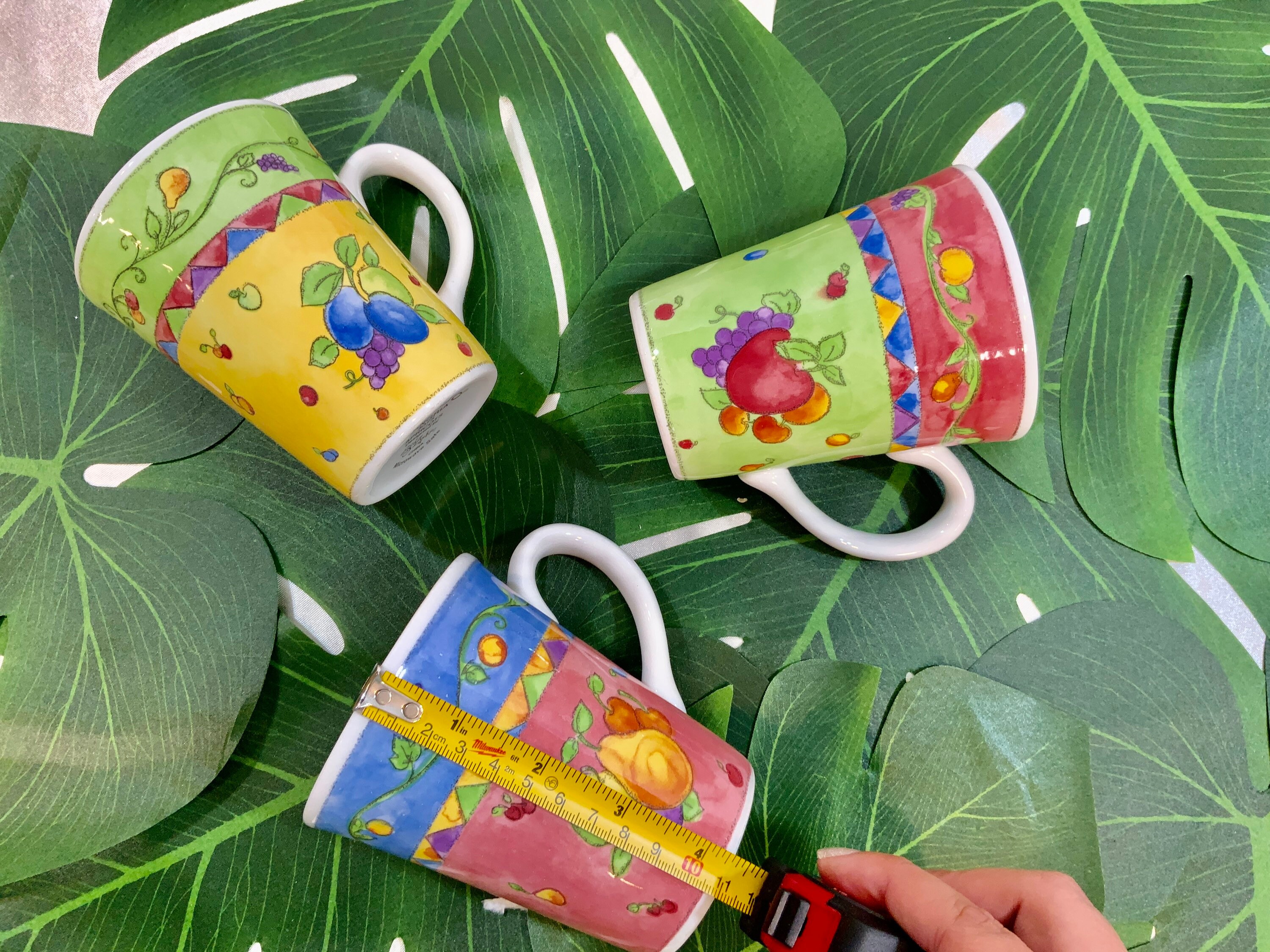 Sangria by Sango Fruit Mugs, Colorful Kitchen Decor, Set of 3 (H5-10 ...