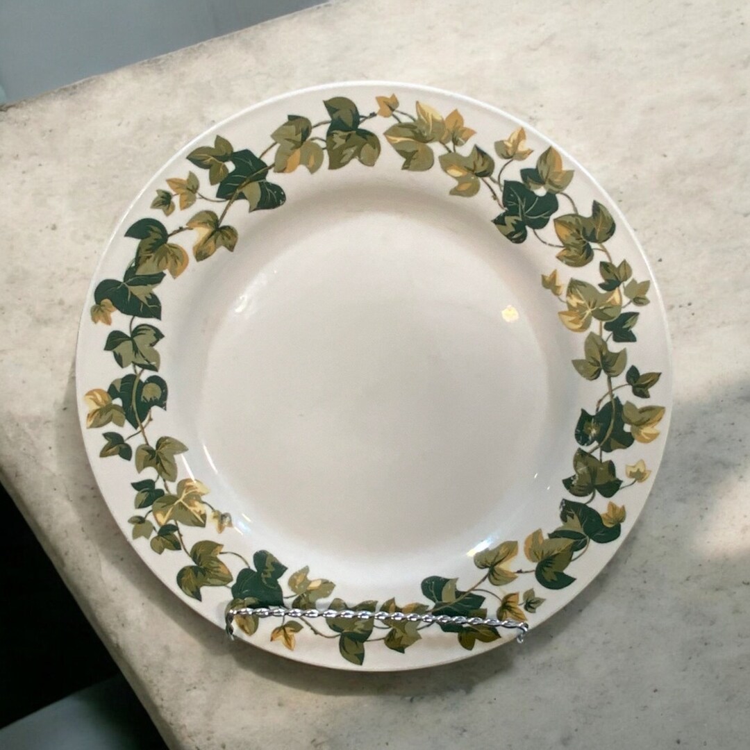 MSE 11” Dinner Plate Green Leaves Pattern Housewarming Kitchen Decor ...