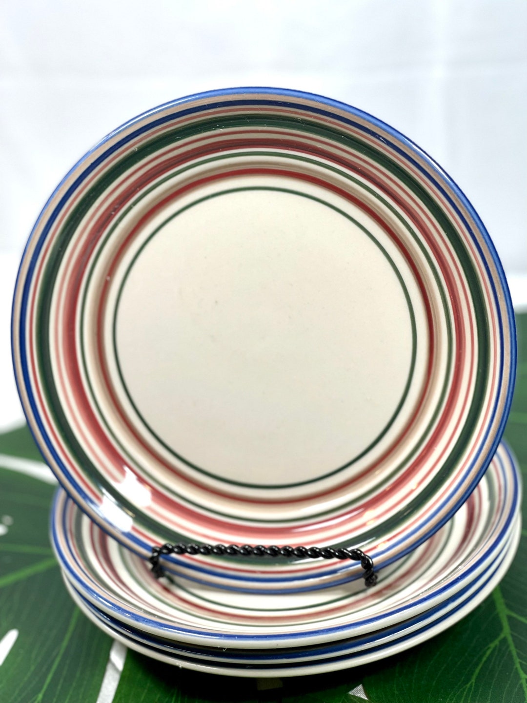 Vintage Gibson Bread Plate, Colorful Striped Dinnerware (7.5") (G4-1 ...