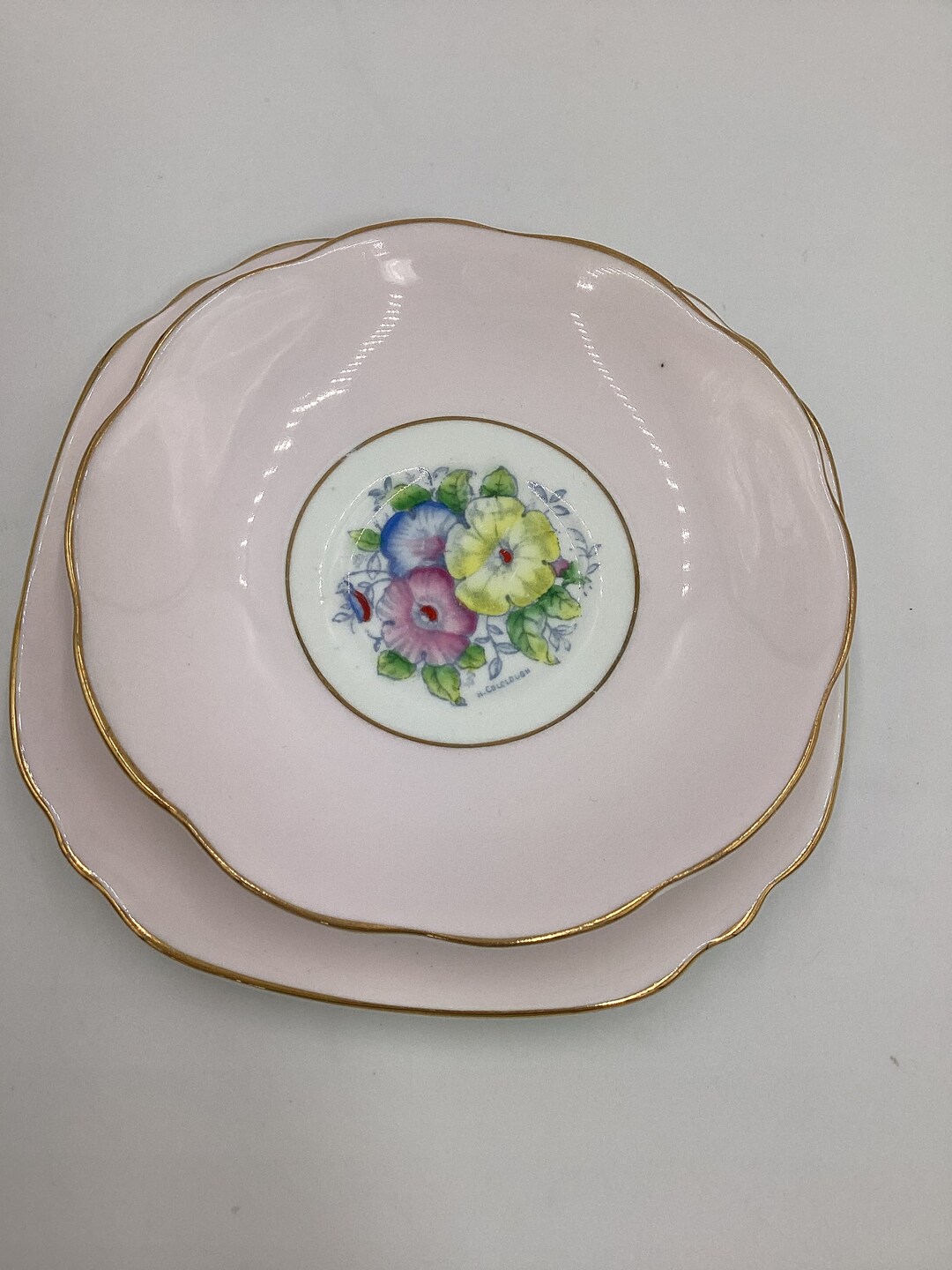 Vintage Trentham Royal Crown Plate/saucer, Fine China Petunia, 1950s ...