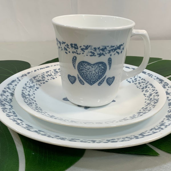Corelle Blue Hearts - Etsy