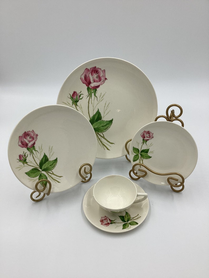 Tea Rose Edwin Knowles China, 7-piece Floral Place Setting (R8-10) - Etsy