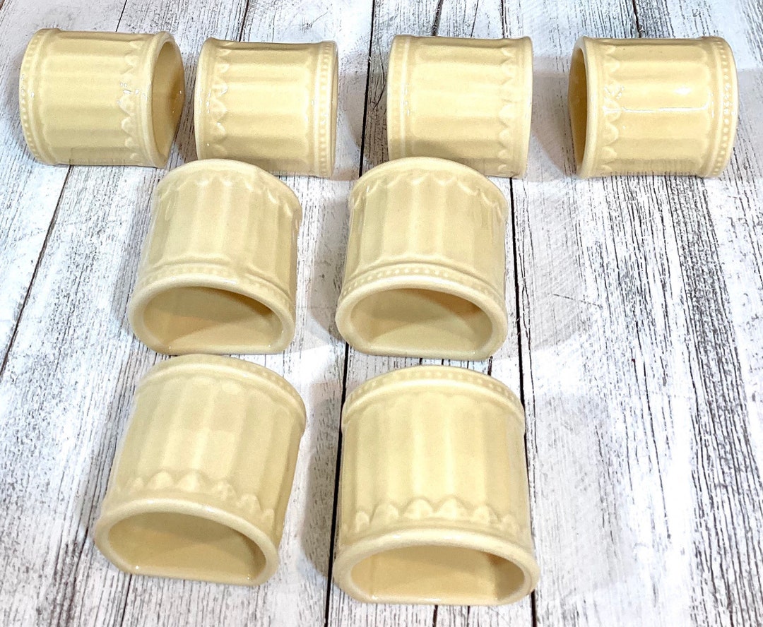 Set of 8 Beautiful Like New Coventry Yellow Napkin Rings by Jcpenney ...