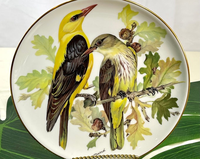 1986 “pirol” Decorative Bird Plate by Ursula Brand Gorgeous Yellow Bird ...