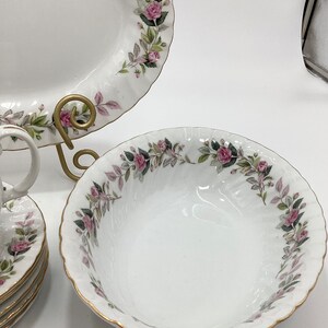 Regency Rose Dish Creative Fine China Gold Trimmed Pink Rose Dish ...