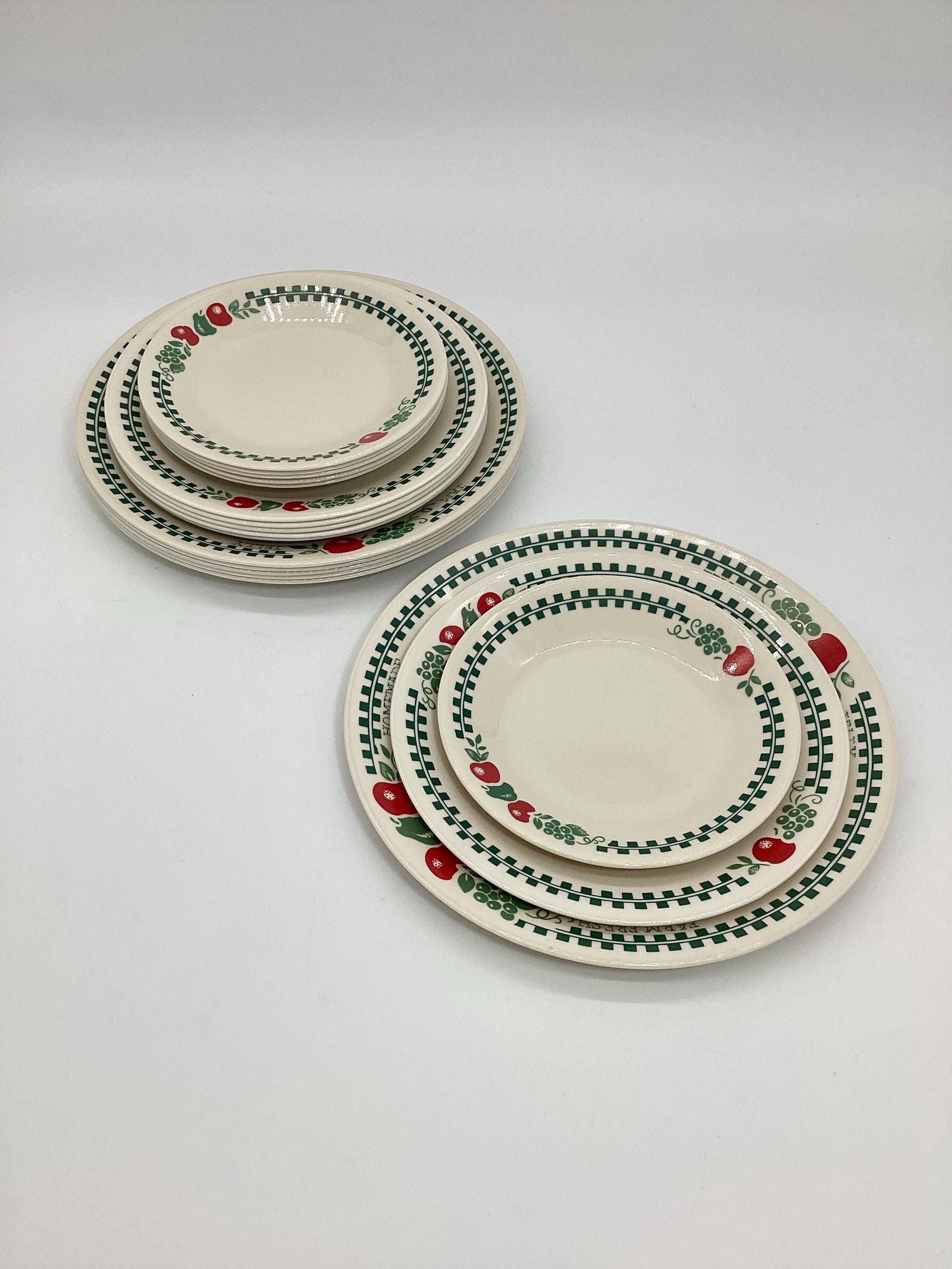 Vintage Corelle Farm Fresh Plate: Apple Checkered Rim Dinnerware (W.8 ...