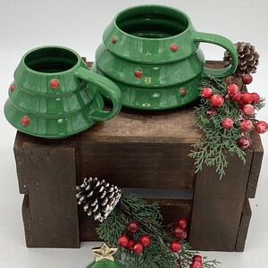 Hallmark Stacking Mugs With Lid Christmas Tree Tea for 1 Person ...