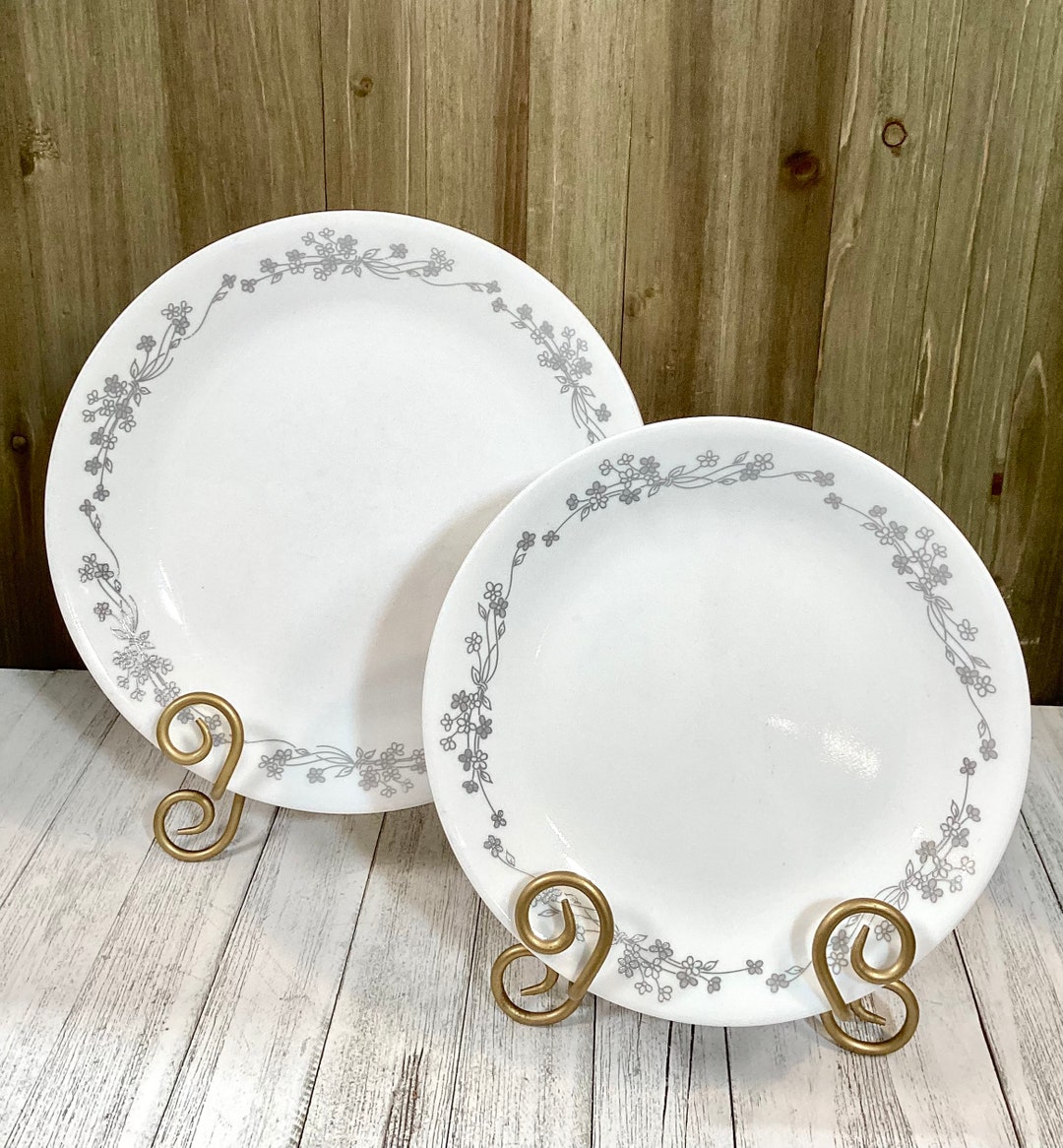 2pc Plate Set Corelle by Corning Ribbon Bouquet Dinner & Salad Plate ...