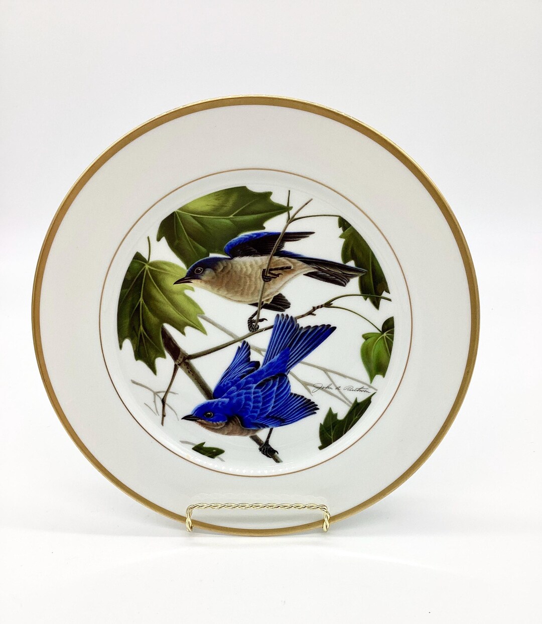 Decorative Plate Bird Plate Eastern Blue Bird Plate Wall Decor ...