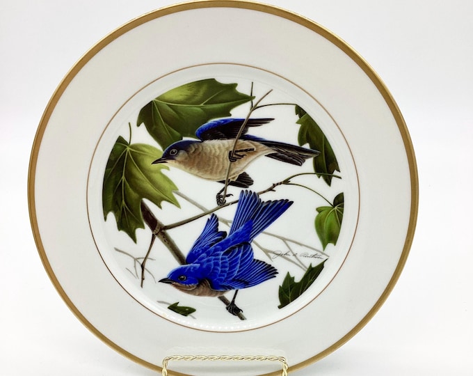 Decorative Plate Bird Plate Eastern Blue Bird Plate Wall Decor ...