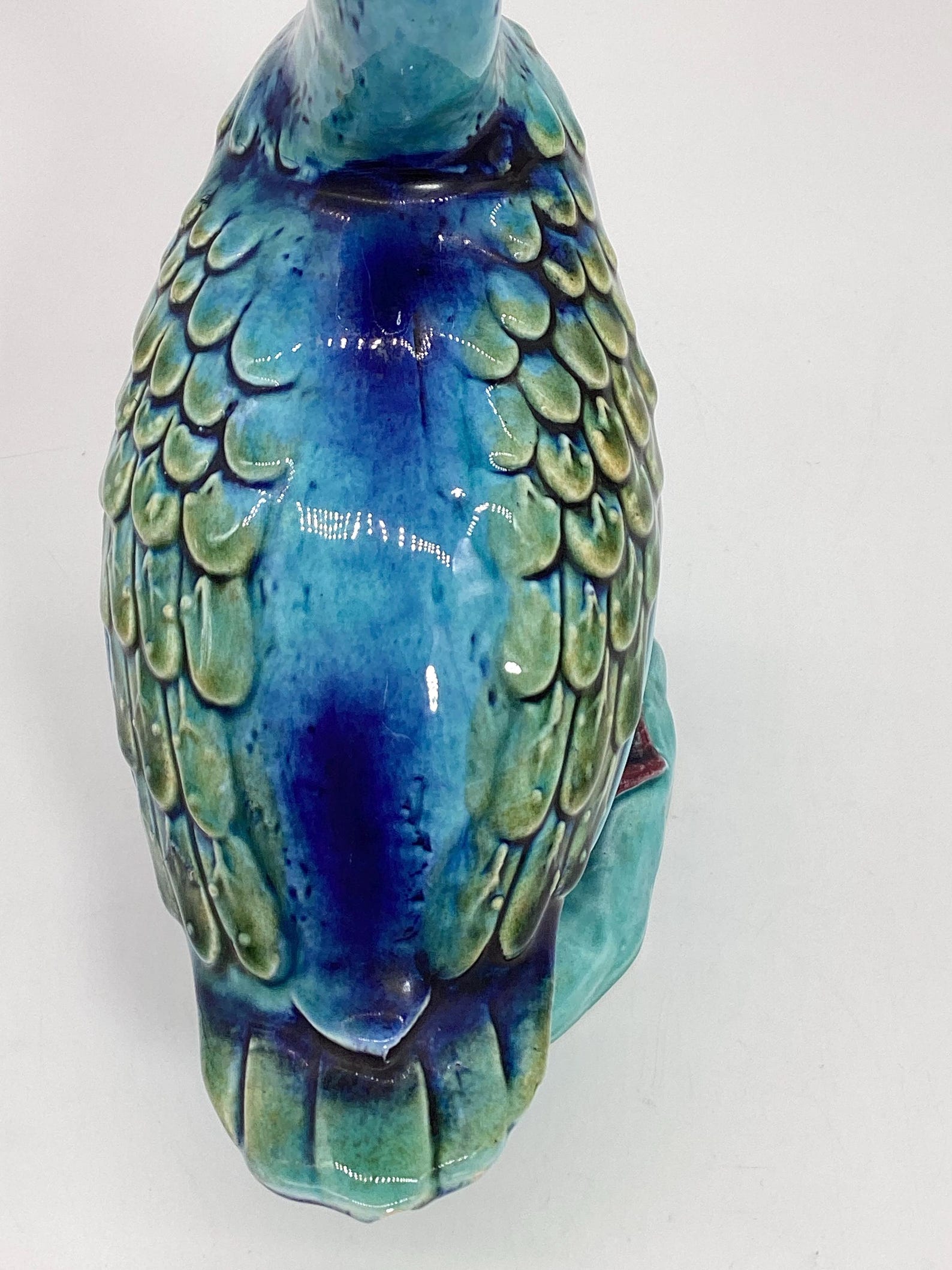 Vintage Hand-glazed Ceramic Blue Duck Figurine, Home Decor (GCAB-836 ...