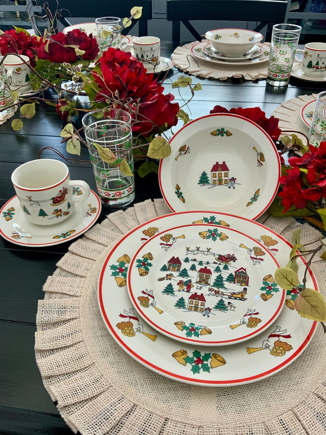 Vintage Jamestown Christmas Dinnerware Set for 6: Holiday Tableware (W ...