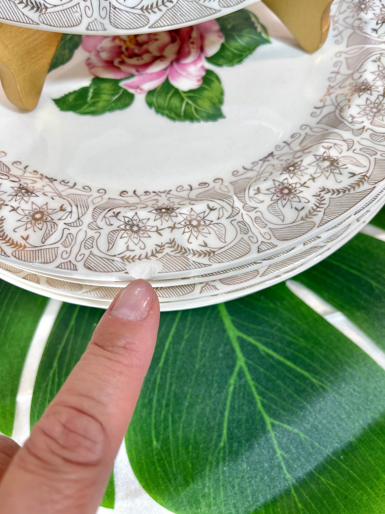Cronin China Minerva Plate, Pink Rose Floral Filigree (P) - Etsy