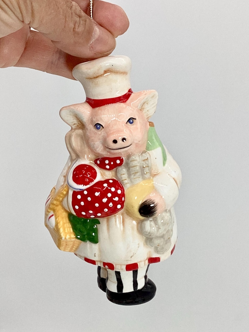 Vintage Ceramic Pig Chef Christmas Ornament – Kitchen Decor (W.1- 1068 ...