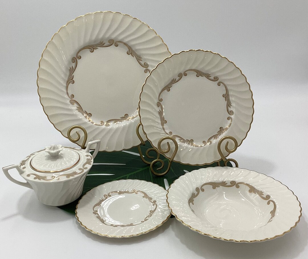 Vintage Baroque Gray Syracuse China: Dinnerware, Soup Bowl, Sugar Dish ...