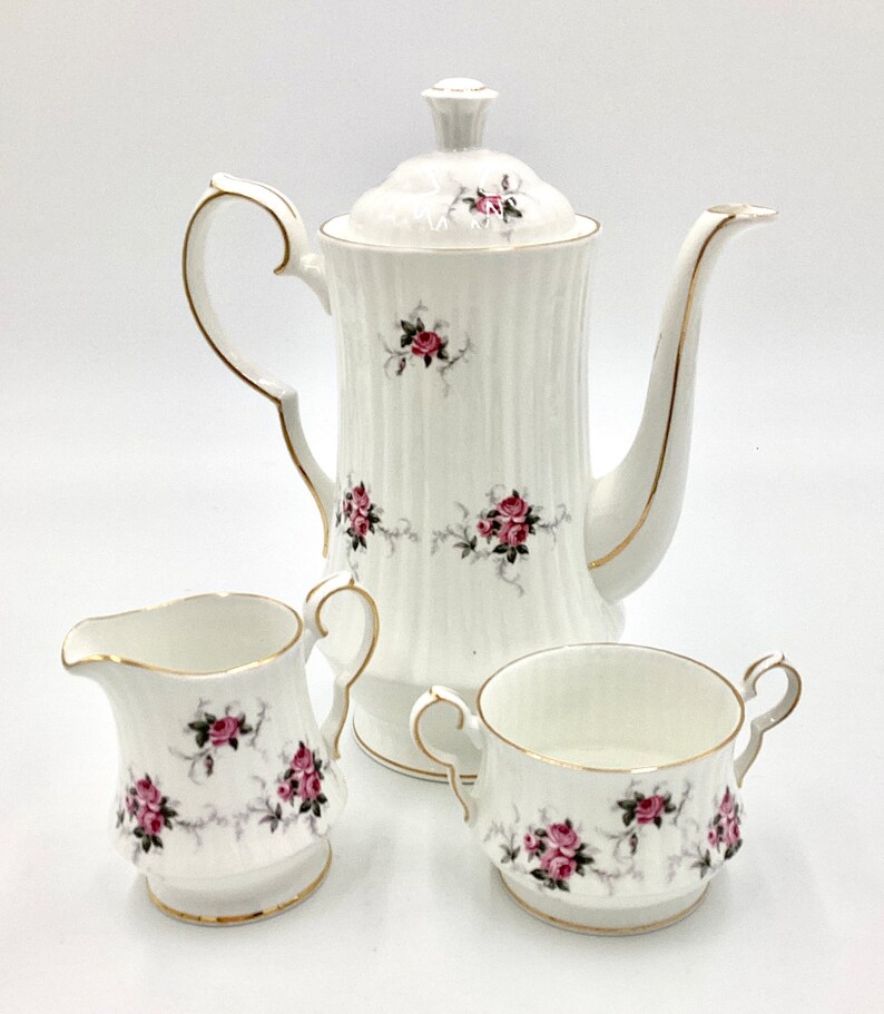 Princess House Fine Bone China Tea Set: Teapot, Creamer, Sugar Bowl (W6 ...
