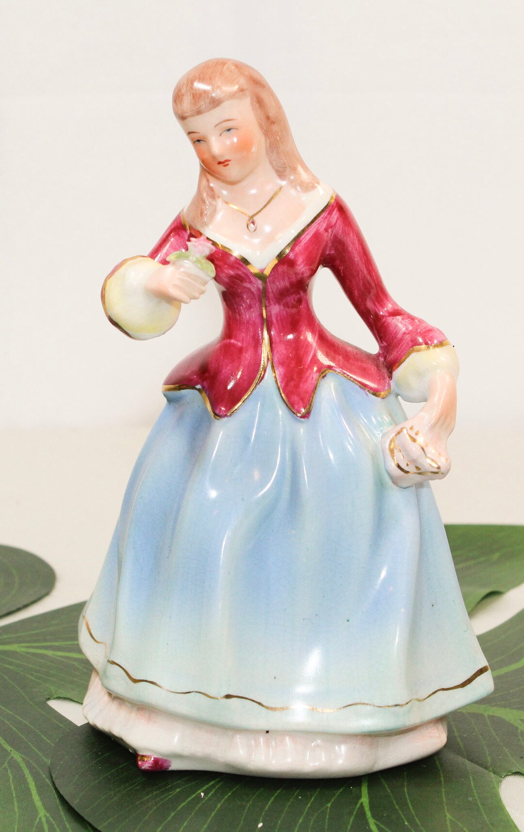 Vintage Figurine Camille Red and Blue Dress Home Decor Figurine of ...