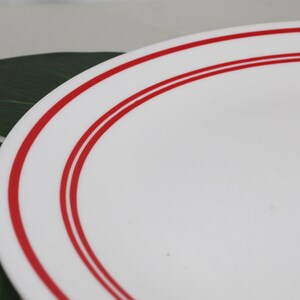 Corelle Classic Cafe Red Patterns-red Bands and Trims Dinner Plate ...