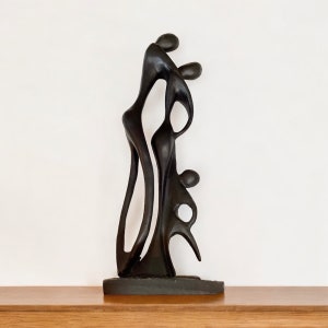 Vintage Hand Carved Wood Family Sculpture, Abstract Art (10 Inch) (Y7 ...