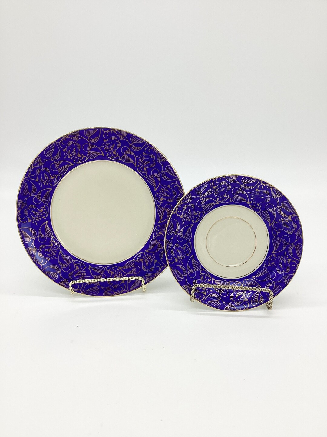 Bavaria Royal Blue and Gold Plate Set Bavaria Royal Cobalt Blue Dish ...