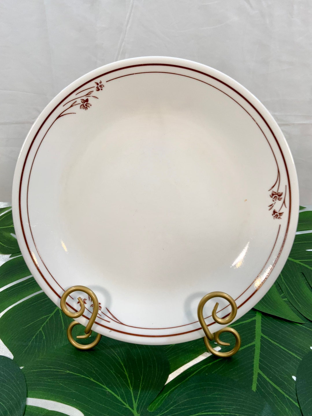 Corelle Dinner Plate Melody Brown Flower and Band Great Replacement ...