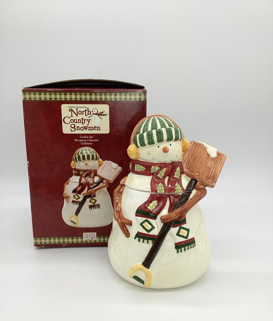 Snowman Cookie Jar Debbie Mumm Cookie Container Jar With Lid Original ...