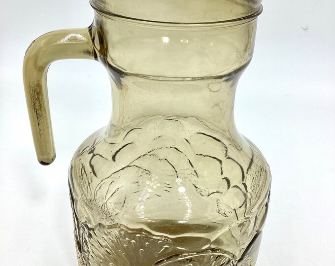 Italian Vintage Mod-dep Glass Pitchers Glass Vintage Style Brown Clear ...
