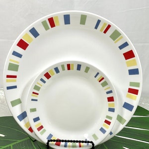 Vintage Corelle Dishes Memphis 2 Piece Set Dinner Plate Bread Plate ...