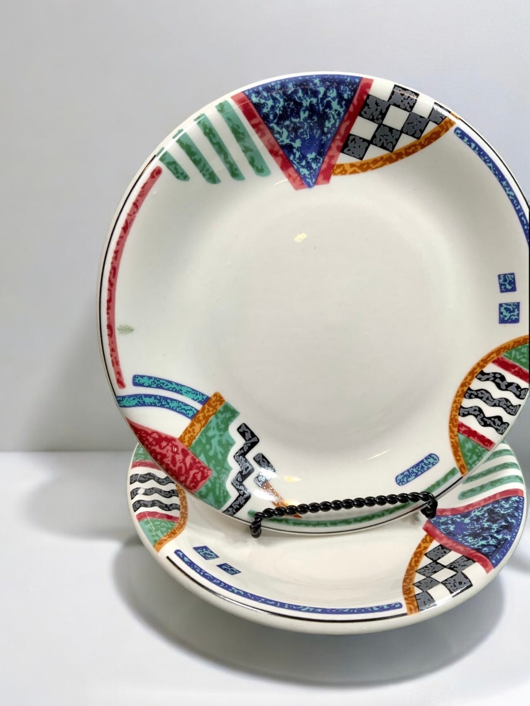 2 Salad Plates Modern Memphis by Gibson 8 Inches M41 - Etsy Österreich