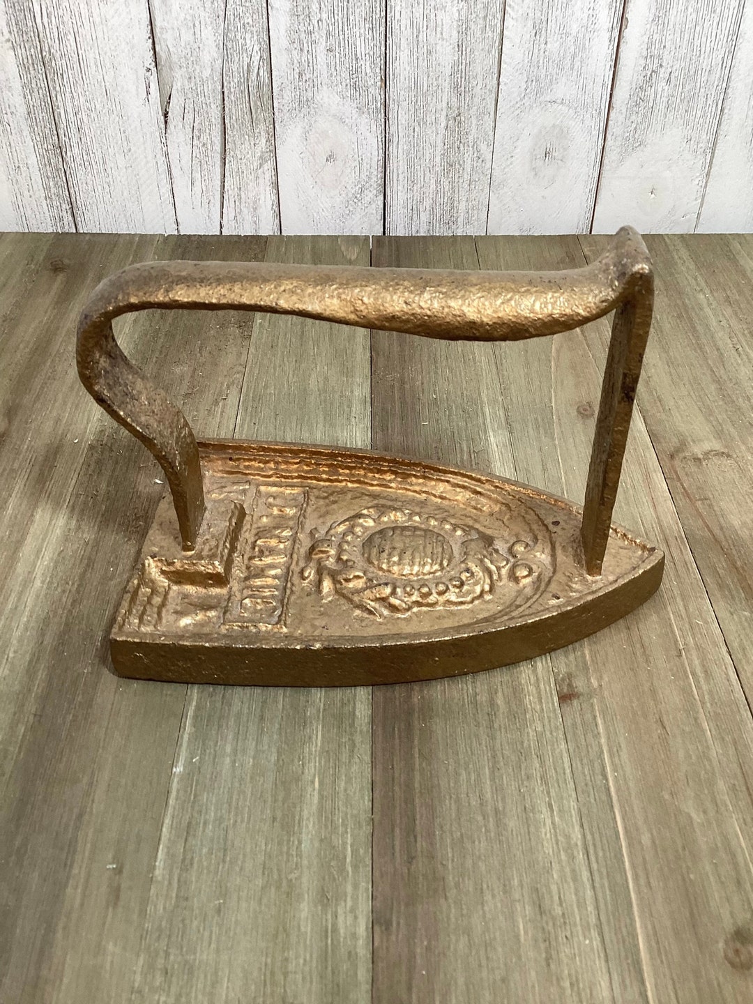 Gold Plated Iron Antique Cast Iron French J. Manil Iron Collectible ...